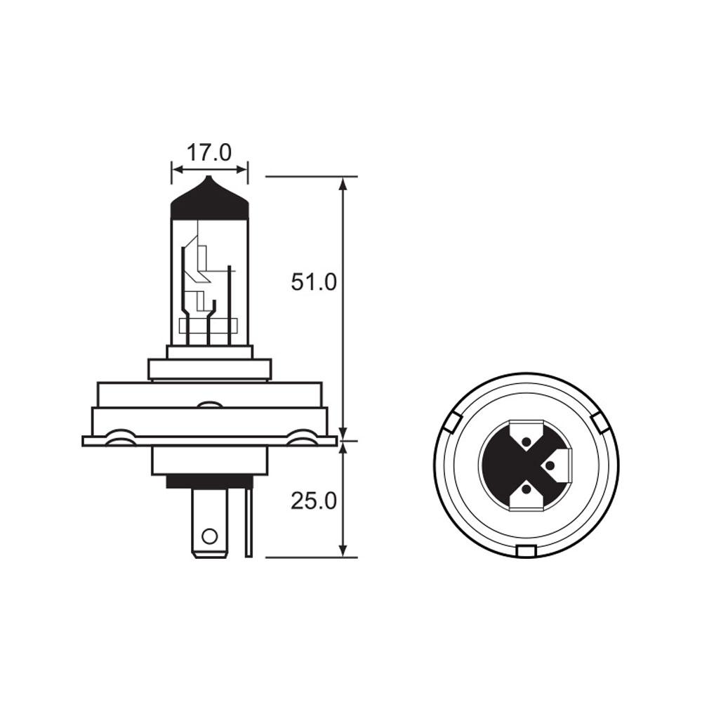 Z - BULB - HALOGEN 12V 35/35W - H4 - P45T-41