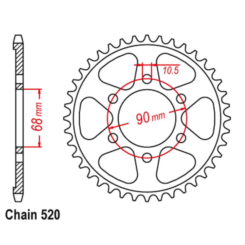REAR SPROCKET - STEEL 36T 520P (NEW 2021)